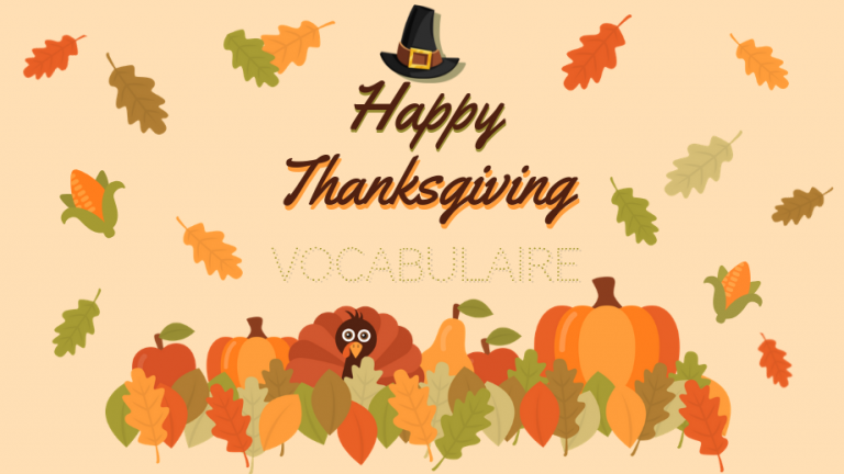 Thanksgiving en 26 mots : vocabulaire anglais de base et thématique à ...